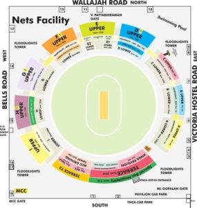 Chepauk Stadium IPL Tickets Price List 2026, Chepauk Stadium Stands