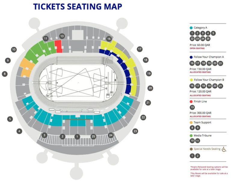 Khalifa International Stadium Seating Plan with Seat Numbers, FIFA ...